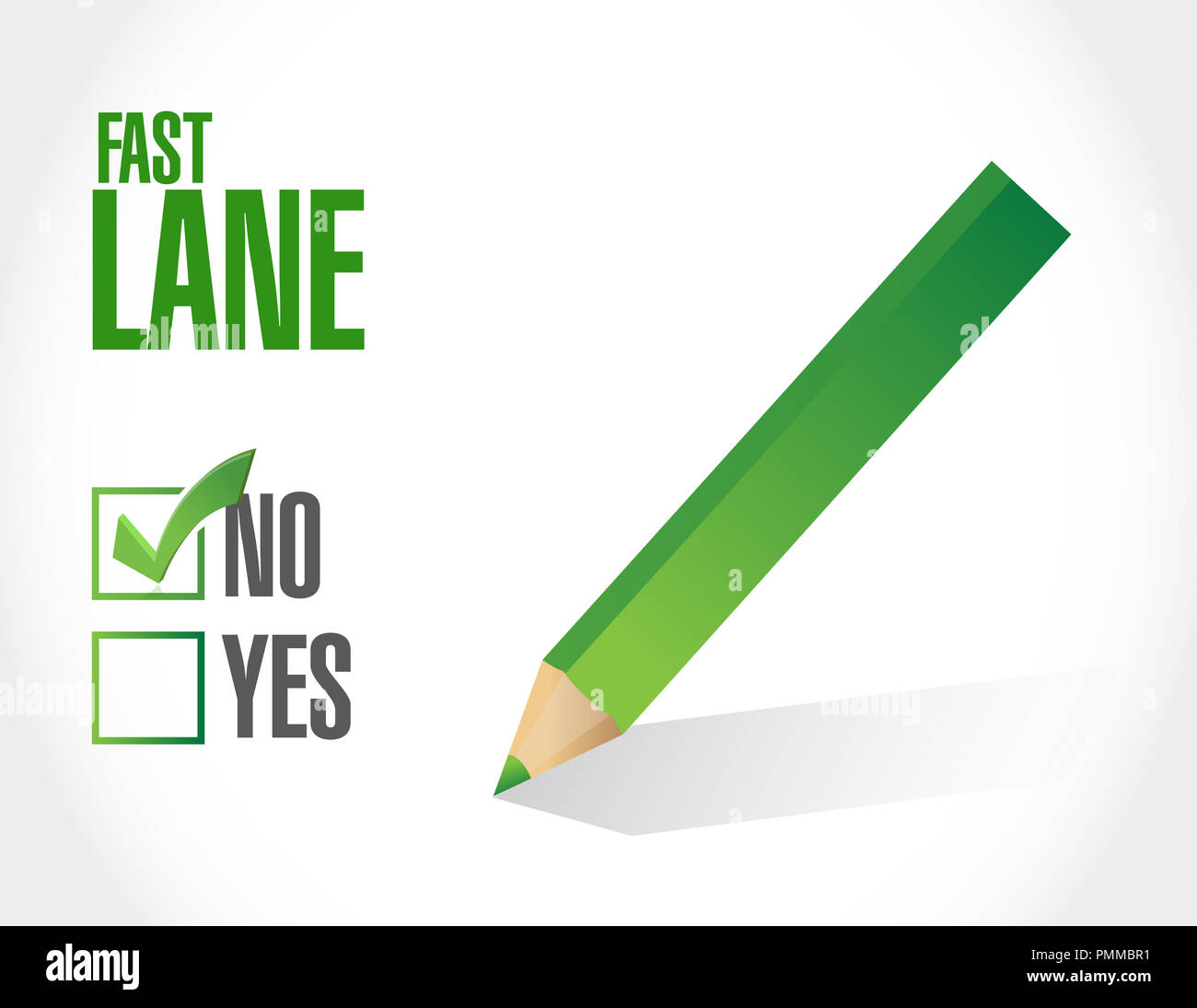 Fast lane check mark survey selection concept illustration isolated ...
