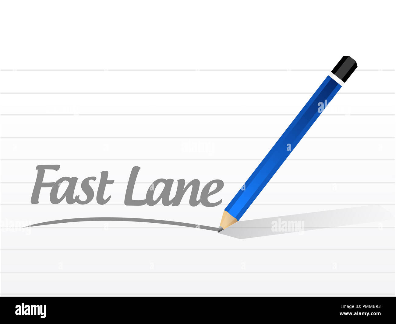 Fast lane Pencil message concept illustration isolated over a white ...