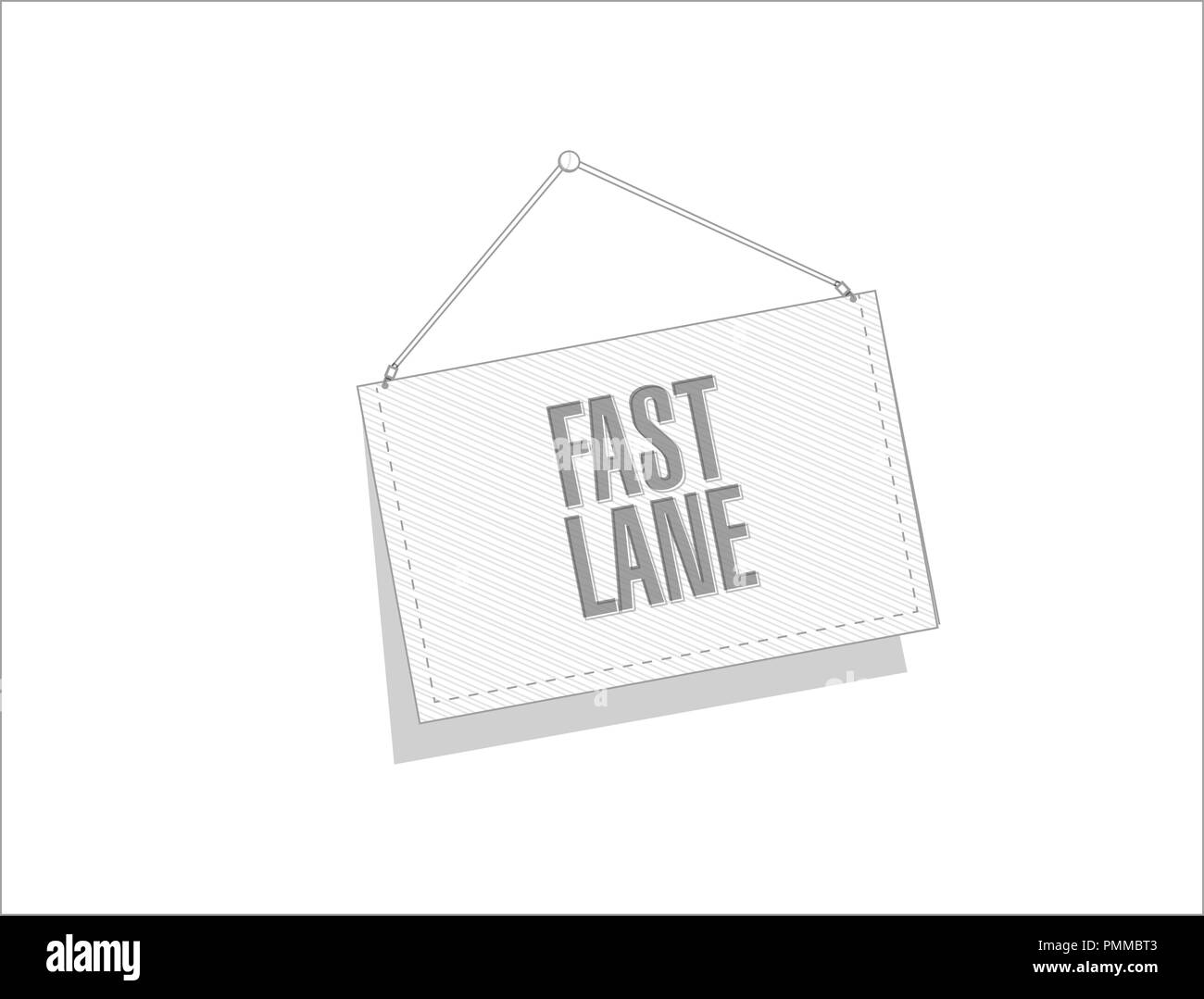 Fast lane Hanging banner sign concept illustration design background ...