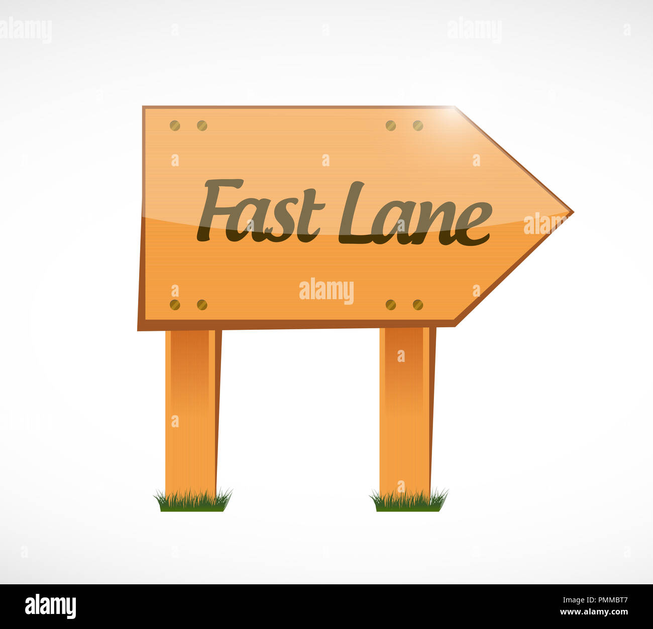 Fast lane Wood sign concept illustration isolated over a white ...