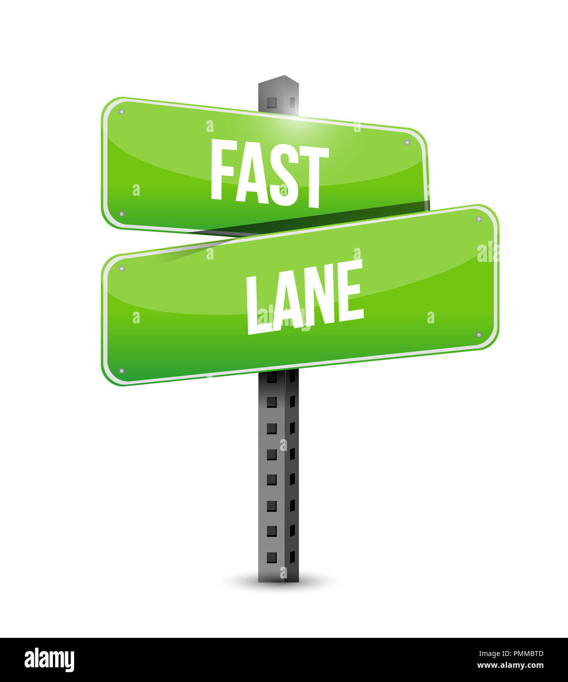 Fast lane street sign message concept illustration isolated over a ...