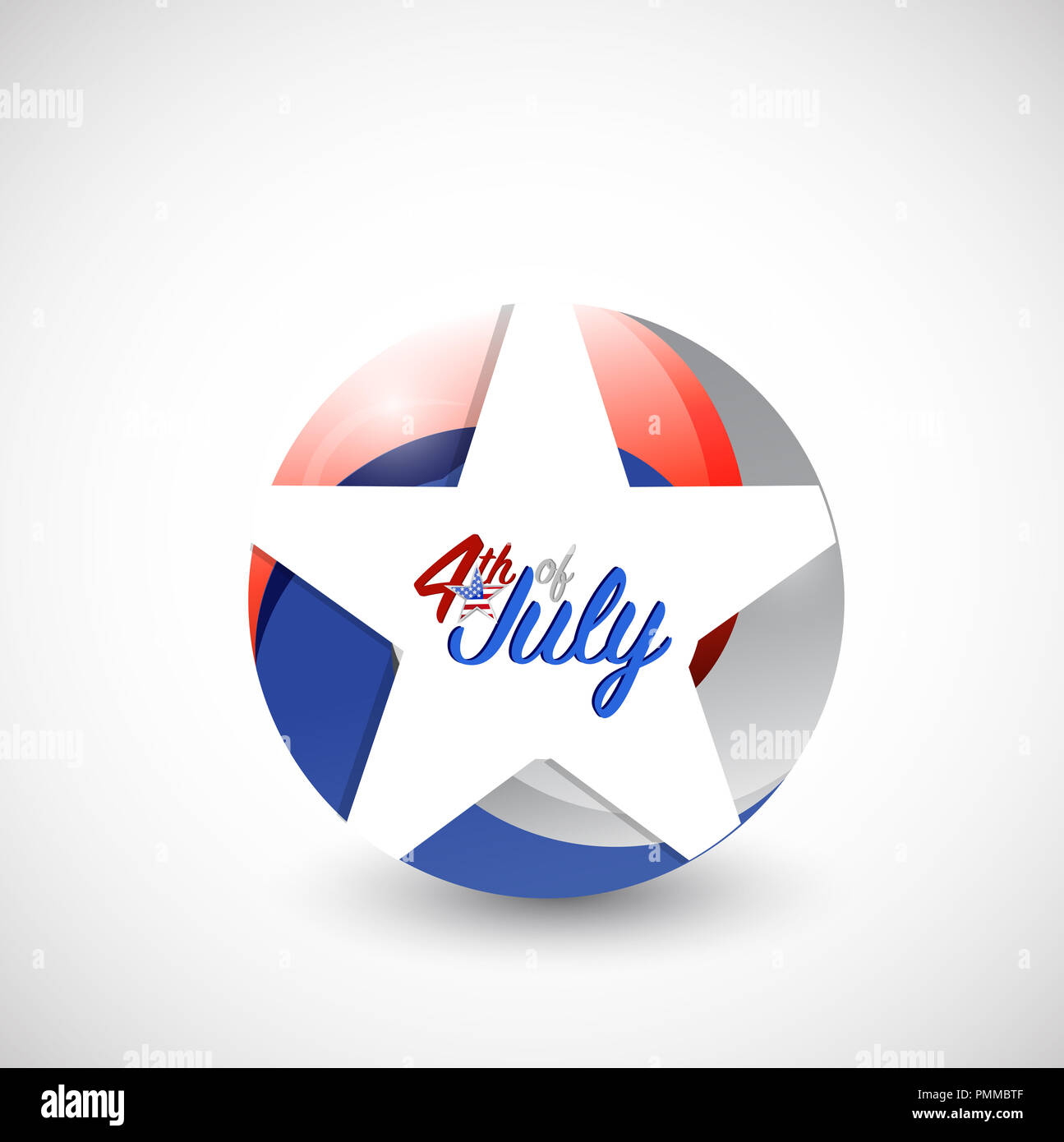 4th of july sign. Vector Illustration. over a patriotic background ...