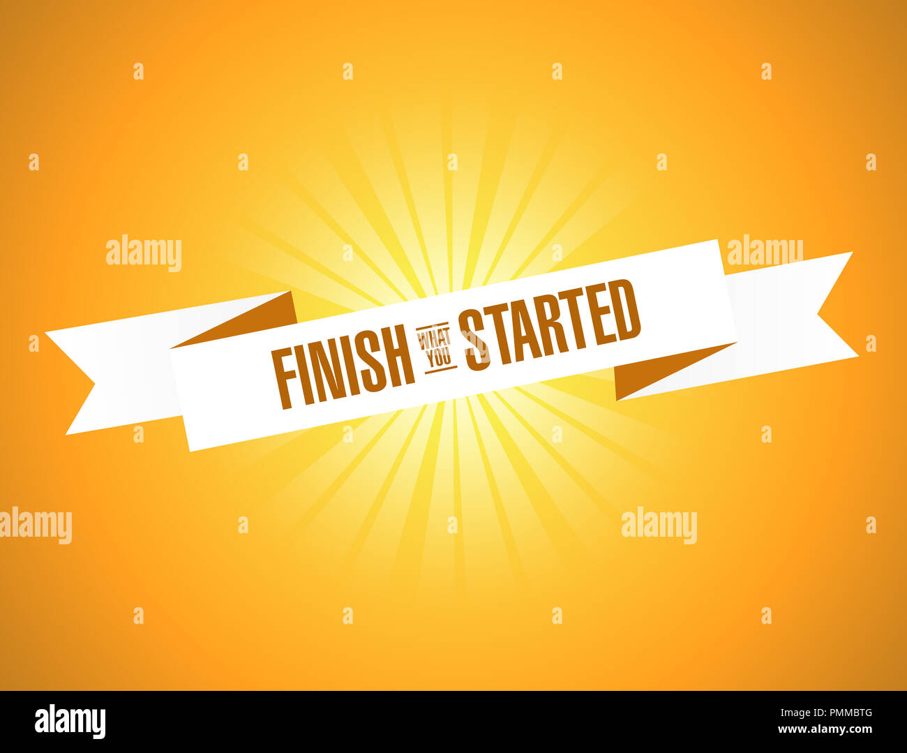 finish what you started ribbon sign. Vector Illustration. isolated over ...