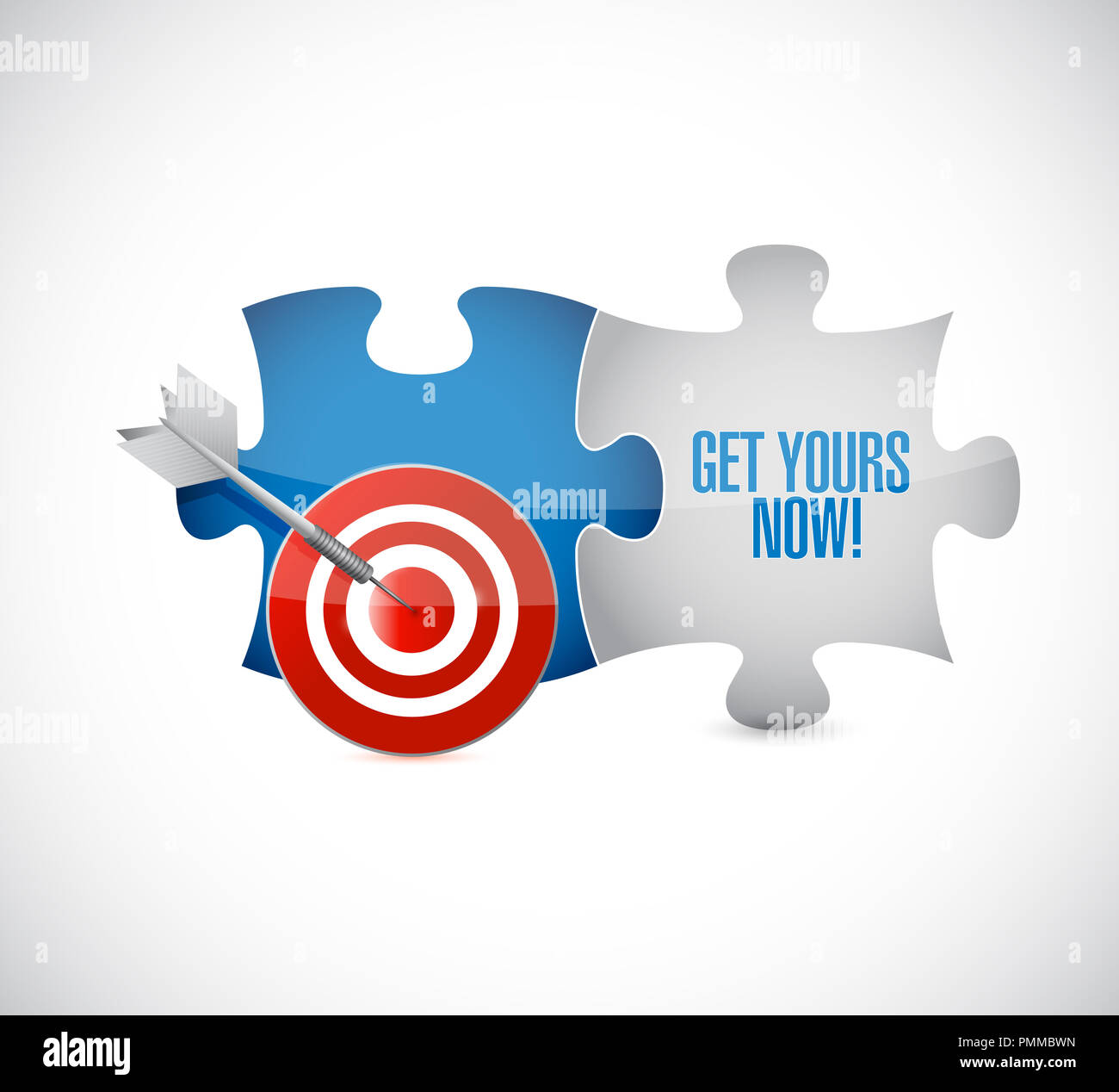 get yours now target puzzle pieces message isolated over a white ...