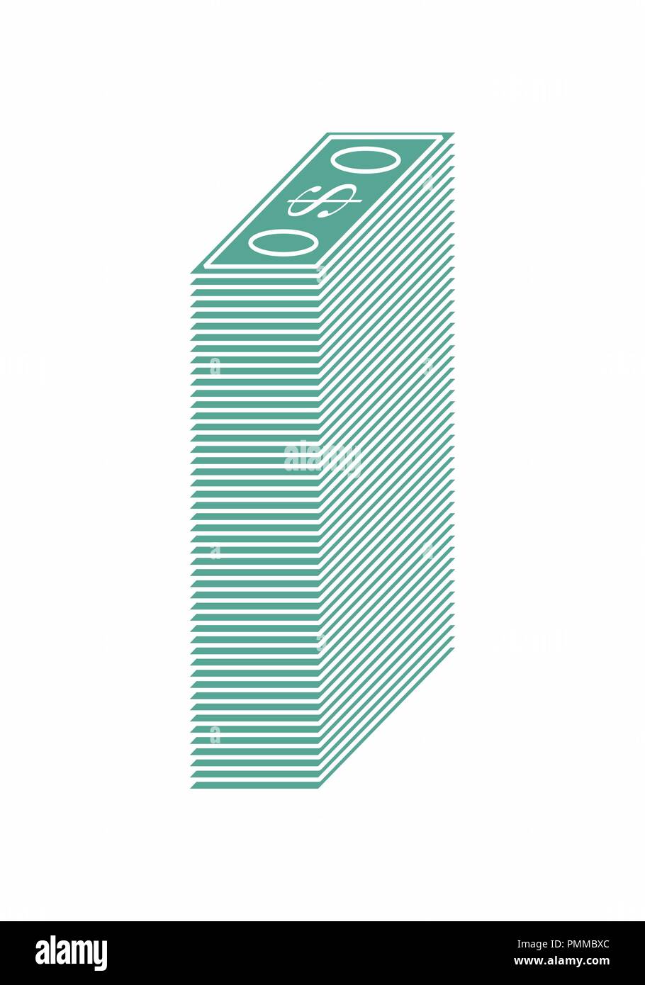 Illustration of a big green money stack Stock Vector Image & Art - Alamy