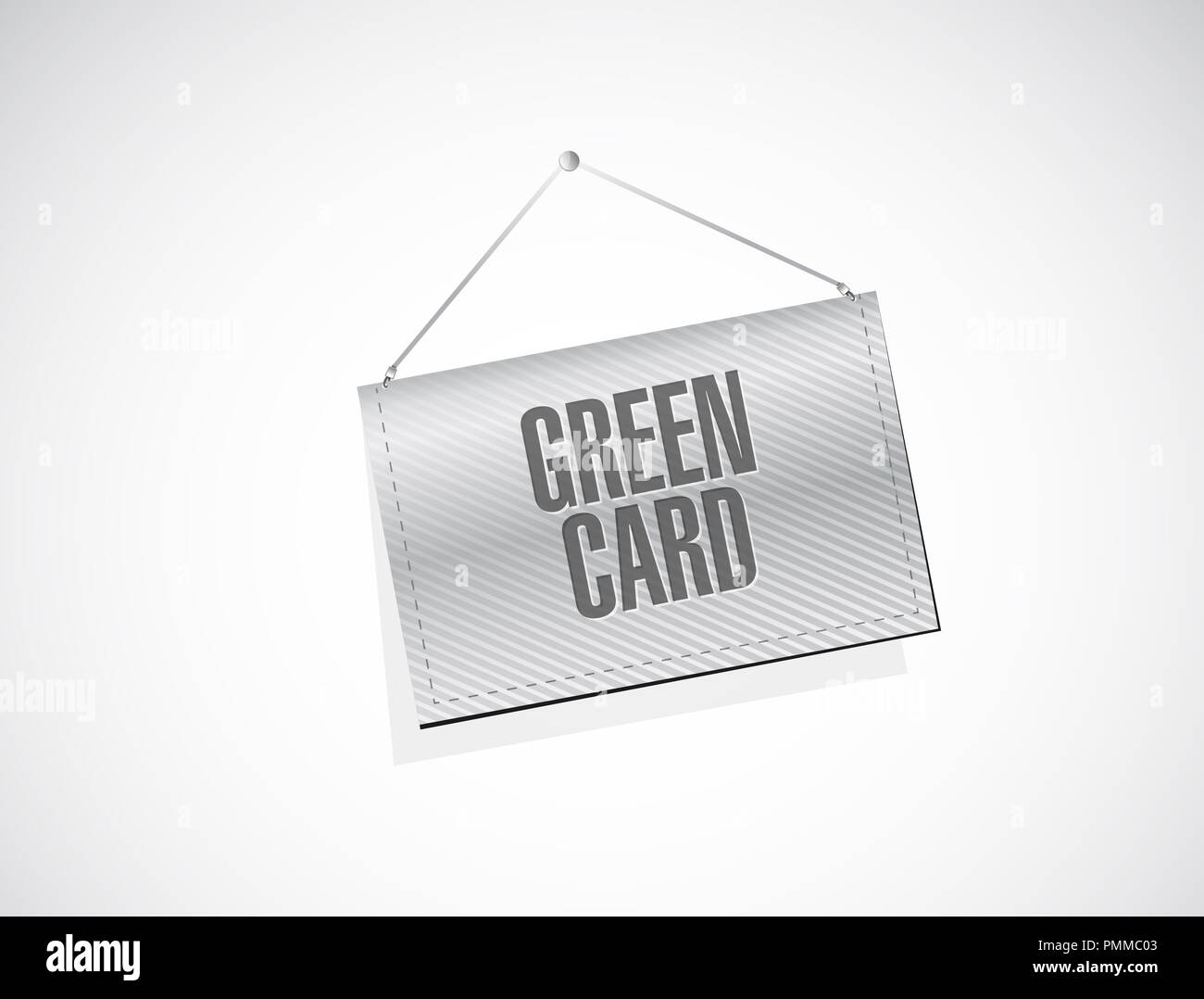 green card hanging banner sign vector illustration. isolated over a ...