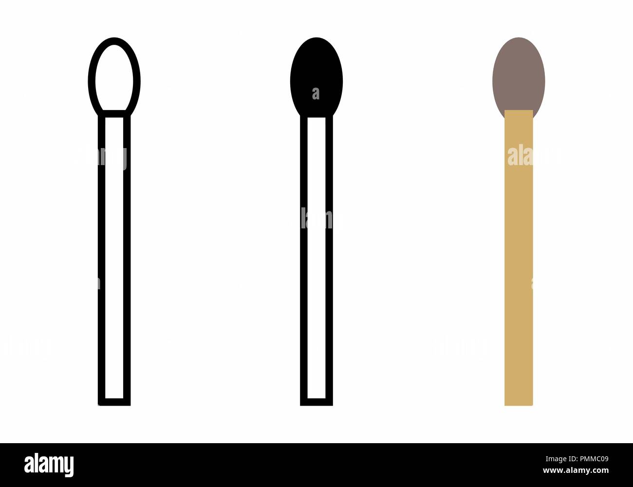 Matchsticks illustration on white background. Black and colorful ...