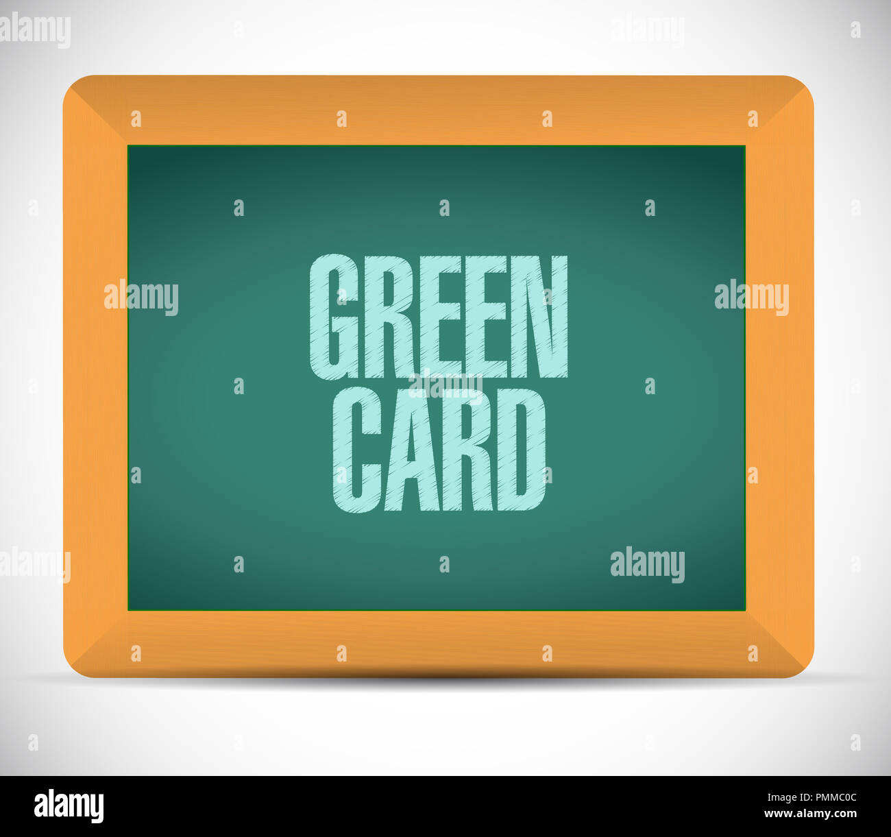 green card chalkboard sign vector illustration. isolated over a white ...