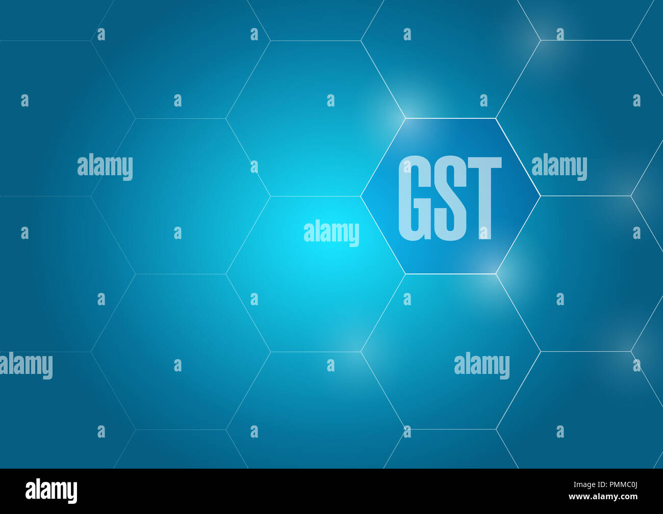 gst business network diagram. illustration design over blue background ...