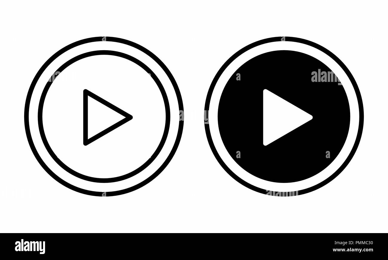 Illustration of play buttons isolated on white background Stock Vector ...