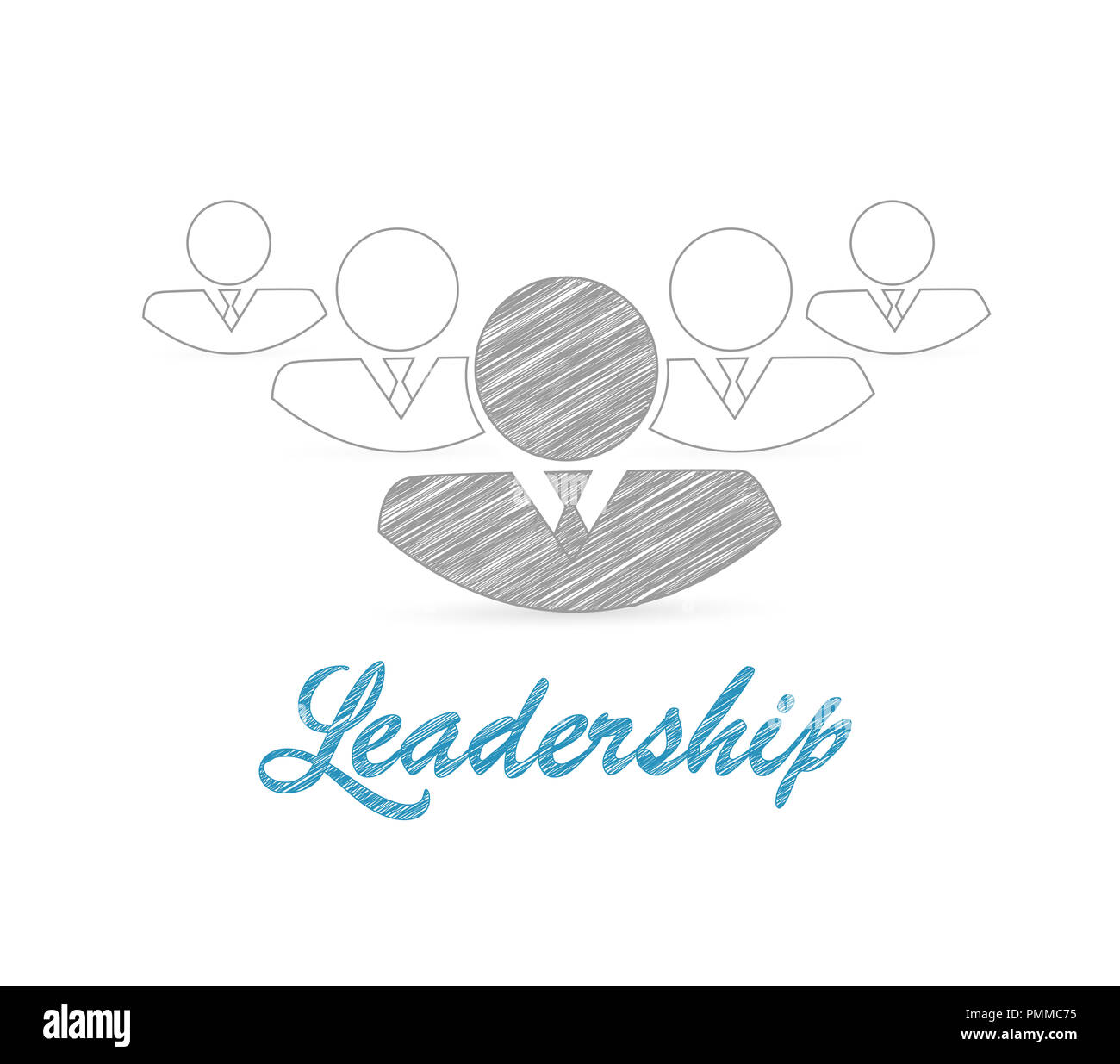 leadership team. avatar group of illustrations. line graphics over a ...