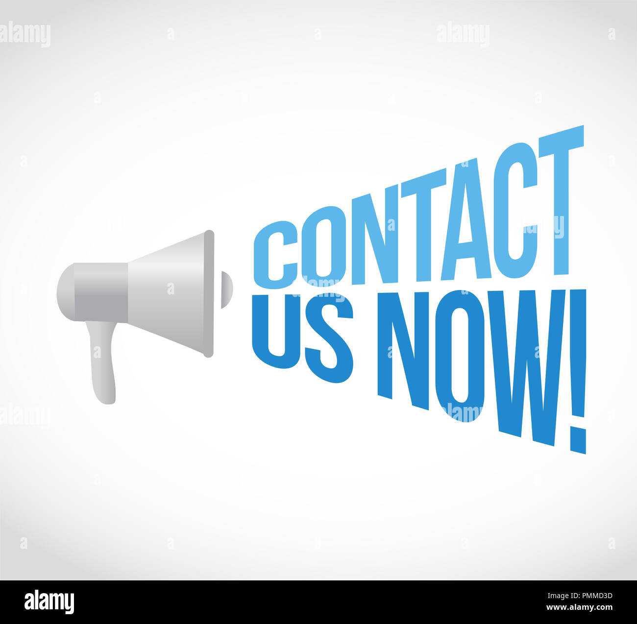 contact us now loudspeaker message concept isolated over a white ...
