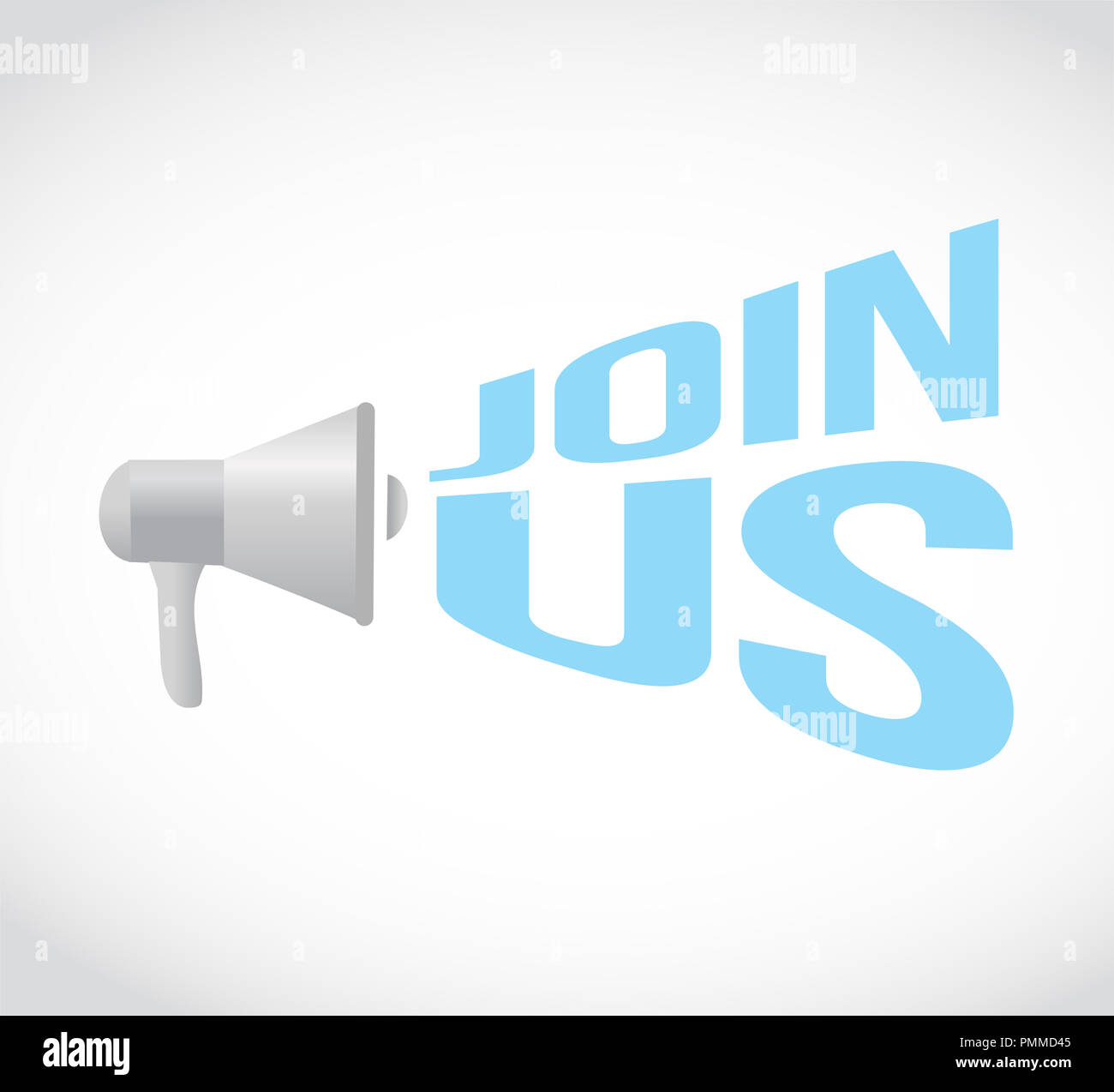 join us megaphone message vector illustration. isolated over a white ...