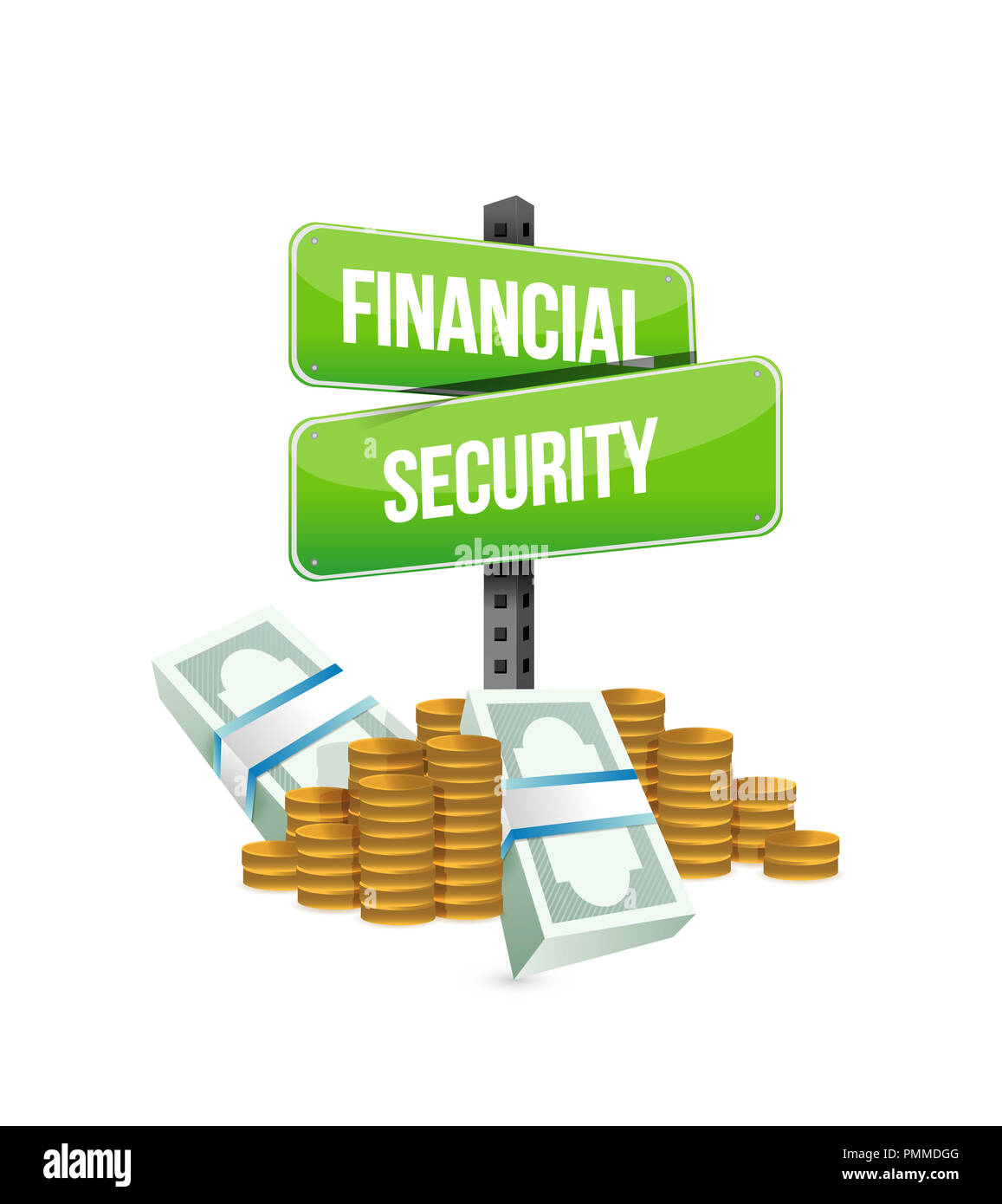 financial security street signs design concept. Vector Illustration ...