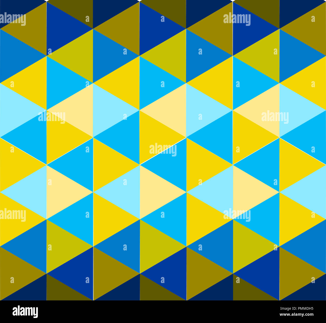 Triangle pattern in blue and yellow color shades illustration ...