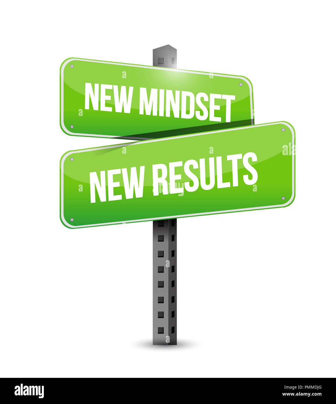 new mindset new results vector illustration sign. isolated over a white ...