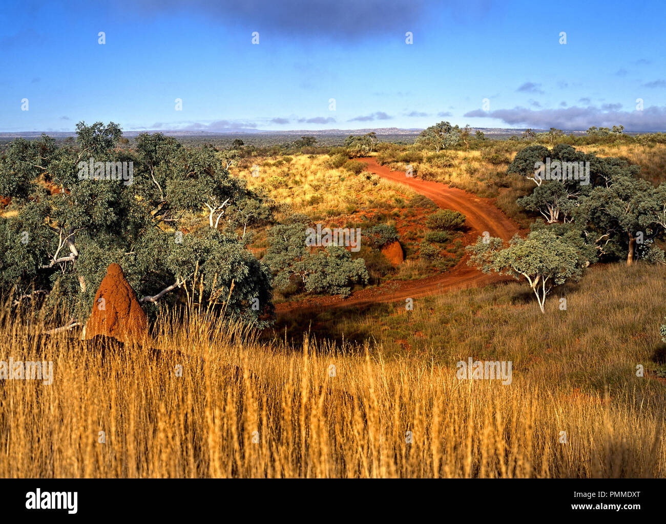 Red dirt road through Australian landscape,Karijini National Park ...