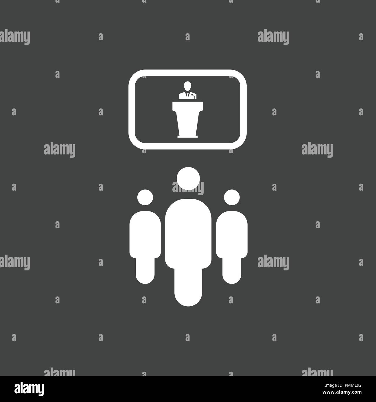 Business Group Presentations Icon White Stock Vector Image & Art - Alamy