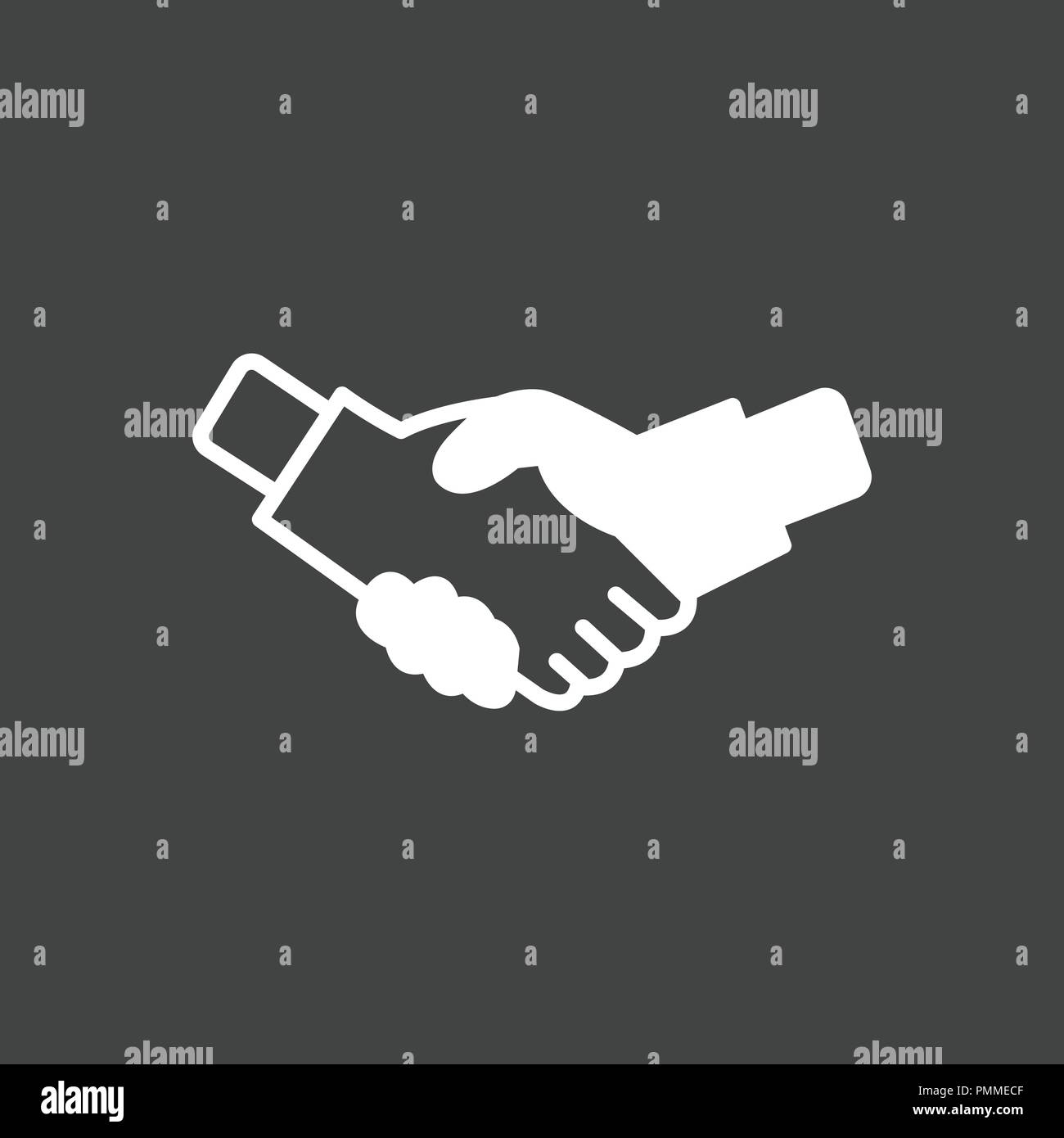 Handshake Icon White Stock Vector Image & Art - Alamy