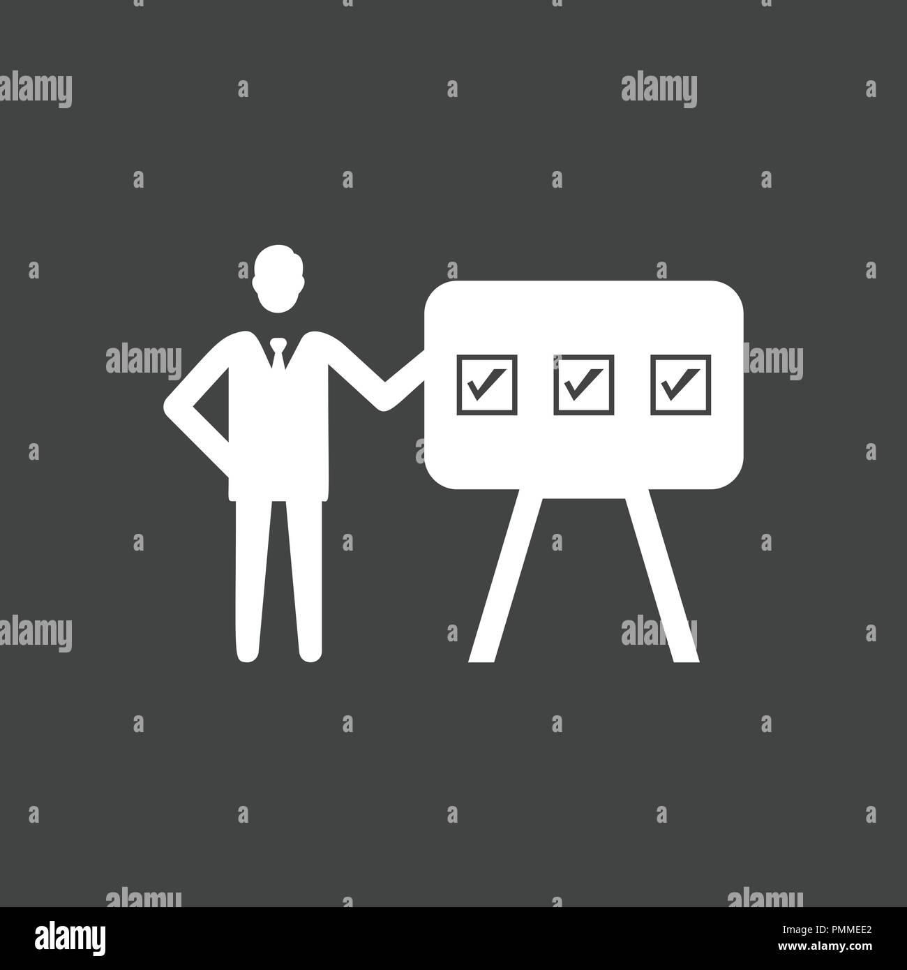 Right Planning Presentation Icon White Stock Vector Image & Art - Alamy