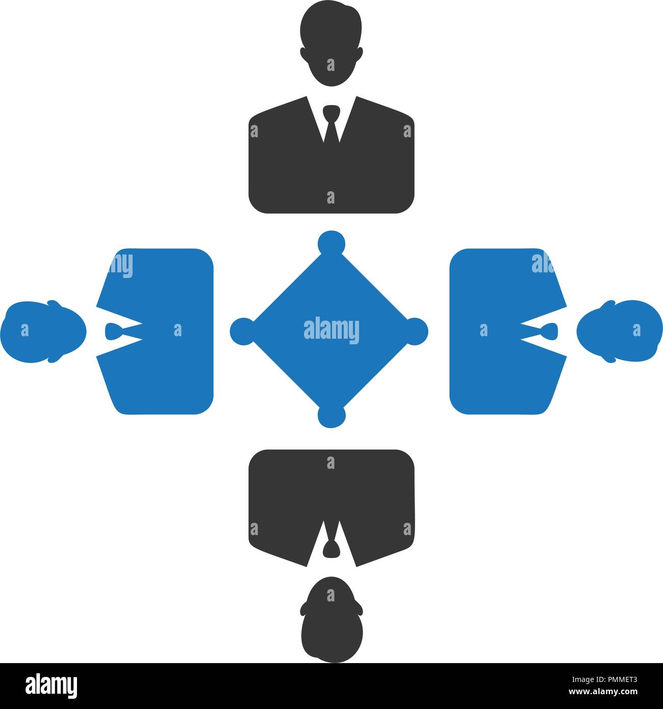 Table Meeting Icon Blue Stock Vector Image & Art - Alamy