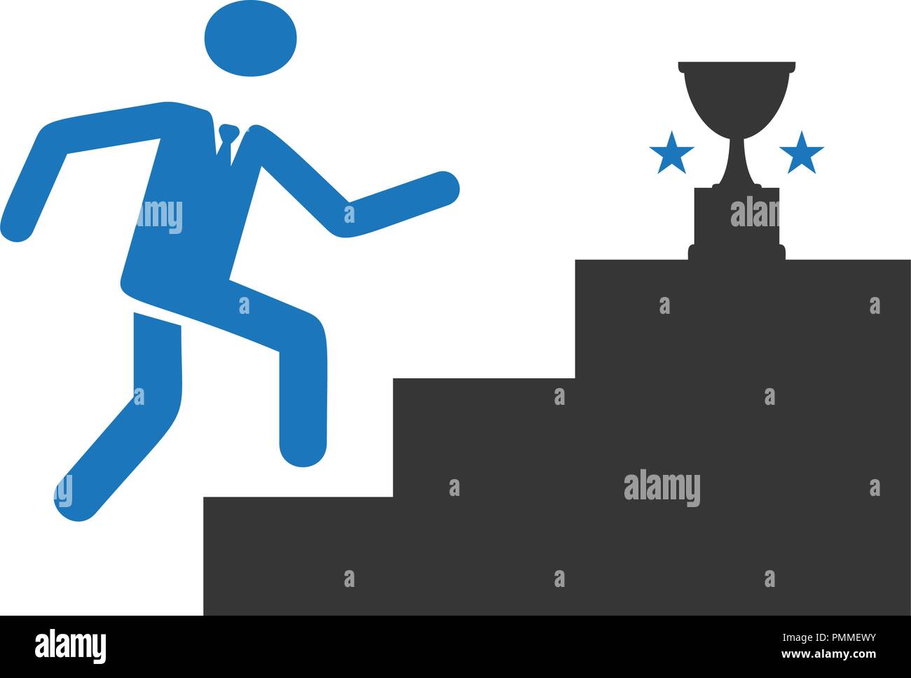 Running To Achieve Success Icon Blue Stock Vector Image & Art - Alamy