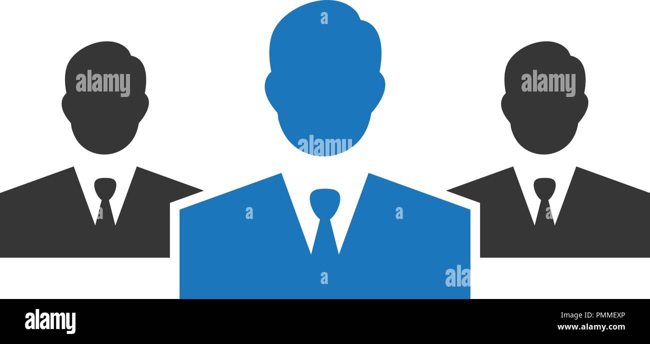 Three Businessmen Icon Blue Stock Vector Image & Art - Alamy