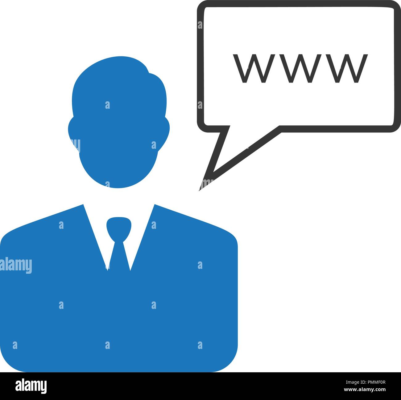 Thinking man icon blue hi-res stock photography and images - Alamy