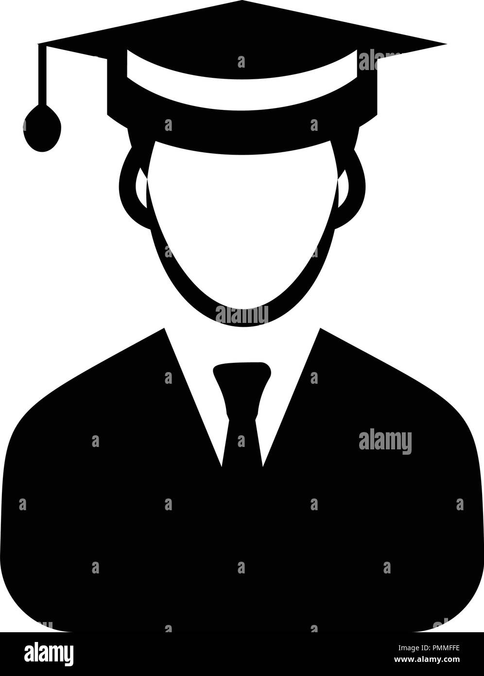 Graduate man icon vector black Stock Vector Image & Art - Alamy