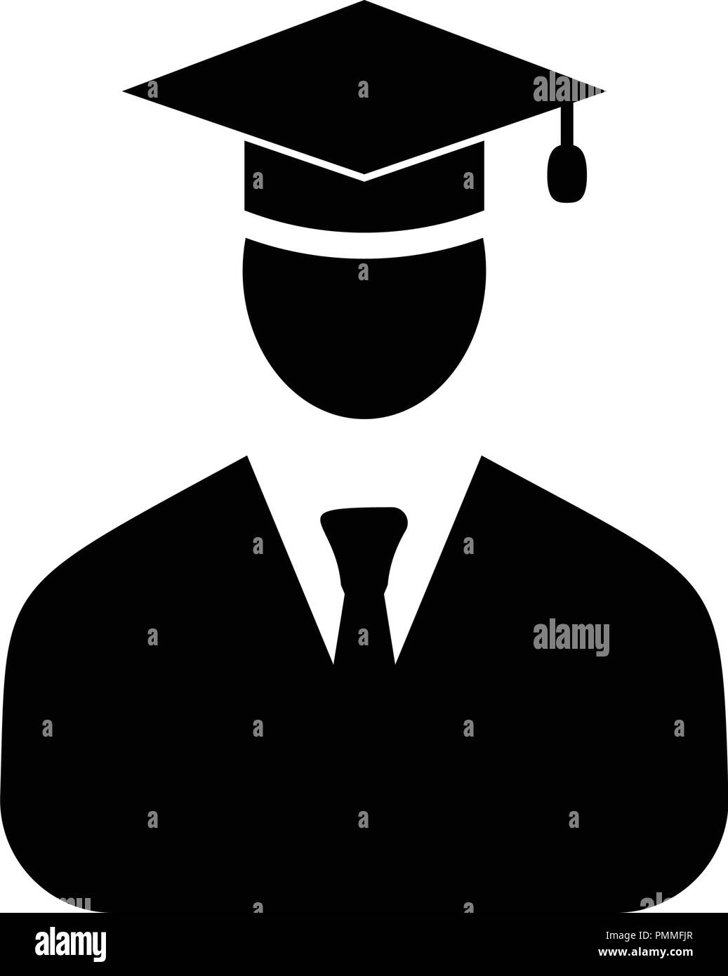 Graduation man icon in trendy style - vector black Stock Vector Image ...