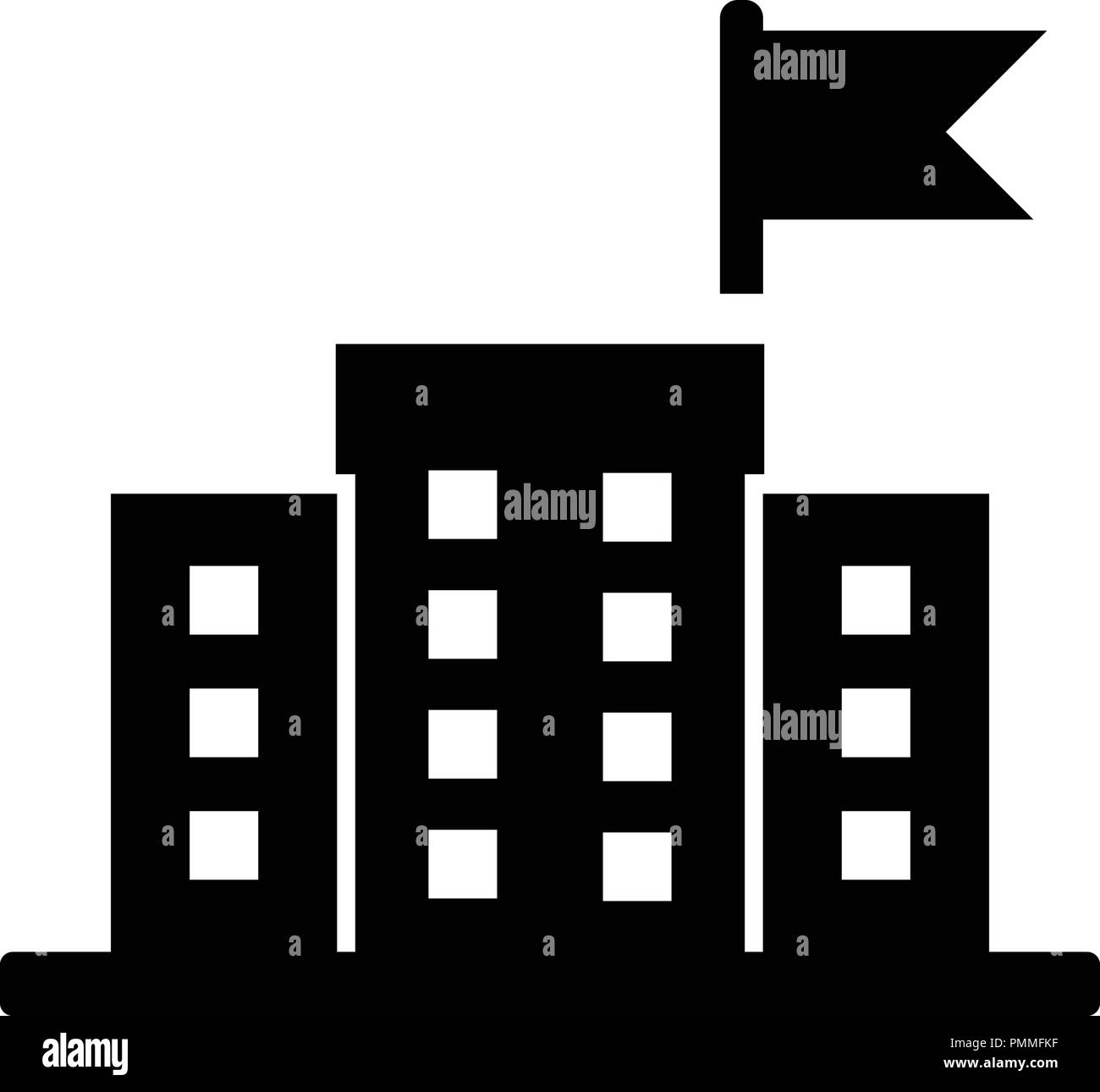 School building icon vector black Stock Vector Image & Art - Alamy