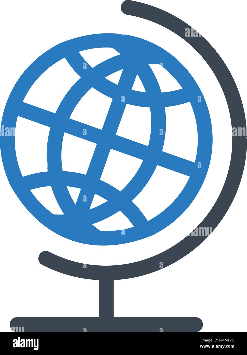 The globe icon - Globe symbol - Flat style vector blue Stock Vector ...