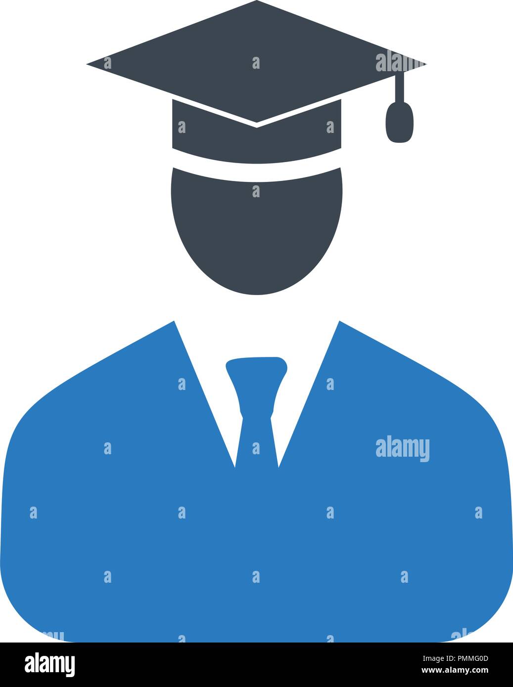 Graduation man icon in trendy style - vector blue Stock Vector Image ...