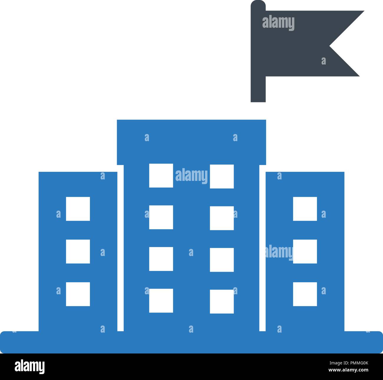 School building icon vector blue Stock Vector Image & Art - Alamy