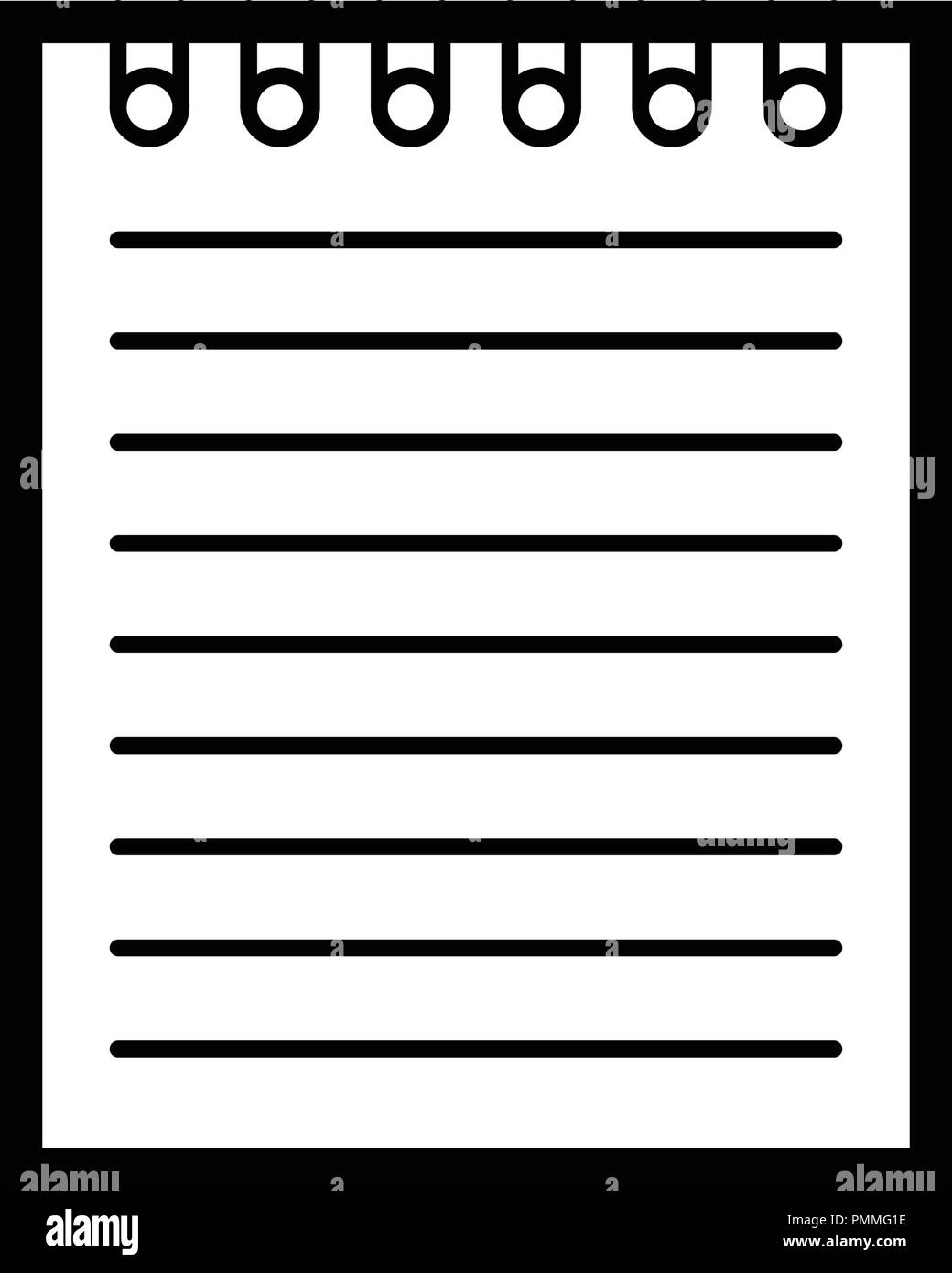Notepad icon Black and White Stock Photos & Images - Alamy