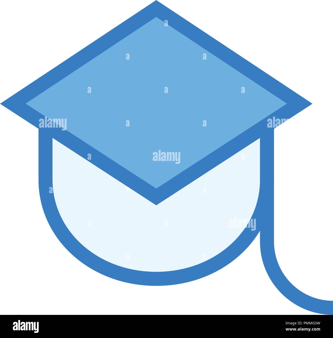 Graduation hat cap line art icon vector blue Stock Vector Image & Art ...