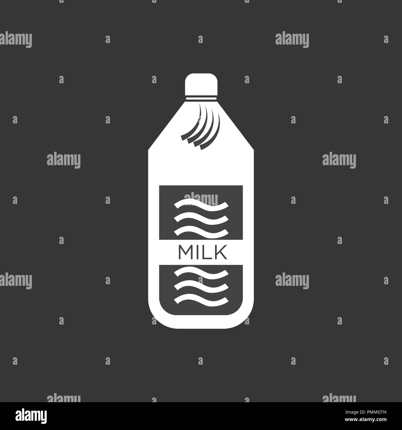 Milk Bottle Icon White Stock Vector Image & Art - Alamy