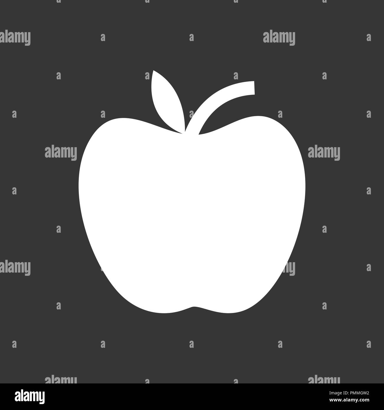 An Apple Icon White Stock Vector Image & Art - Alamy