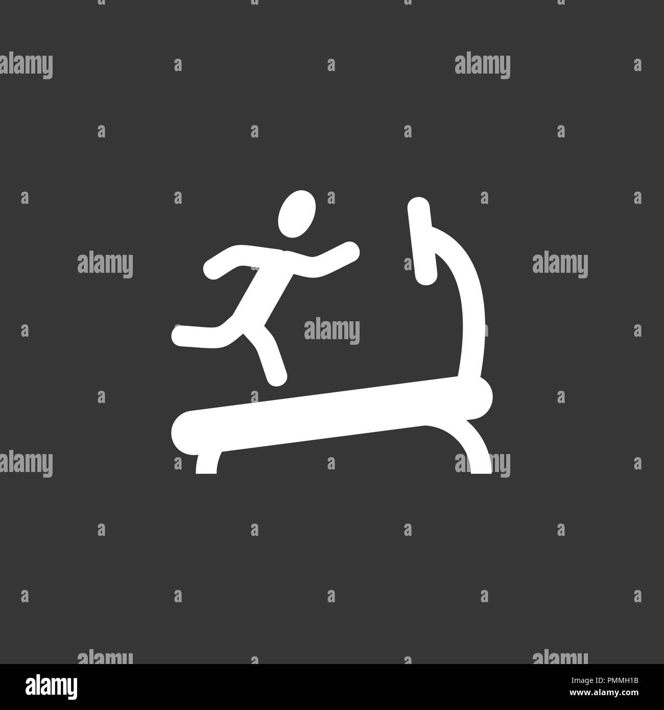 Man Running On Treadmill Icon White Stock Vector Image & Art - Alamy