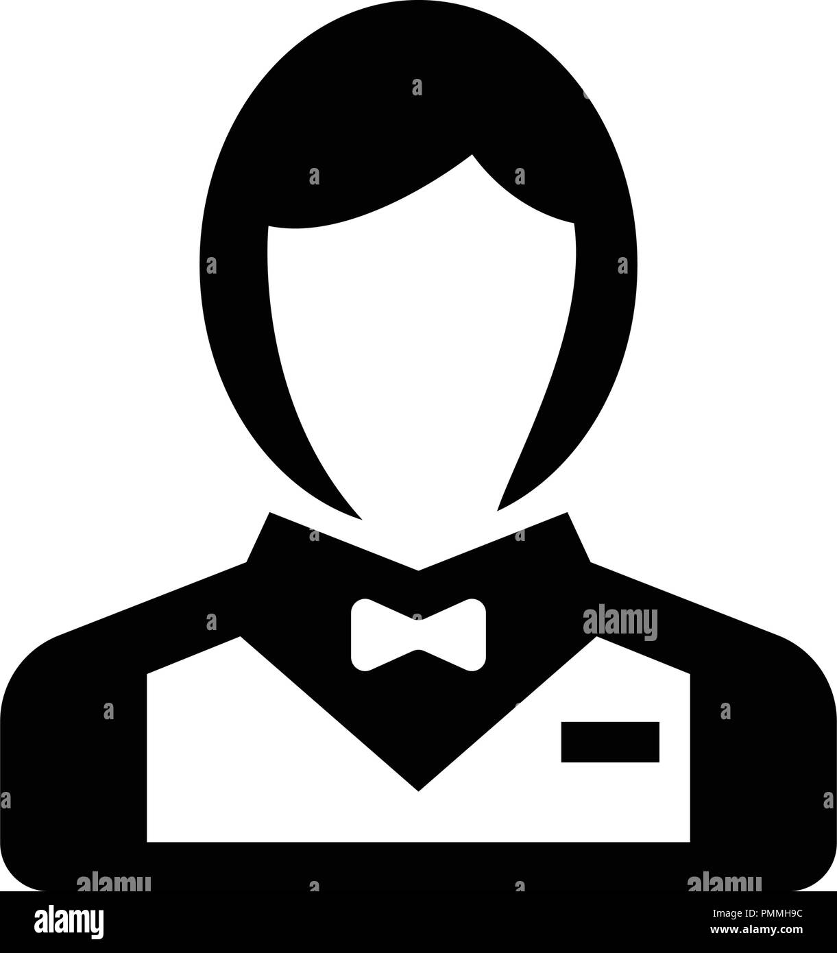Waiter glyph icon - girl symbol - vector black Stock Vector Image & Art ...