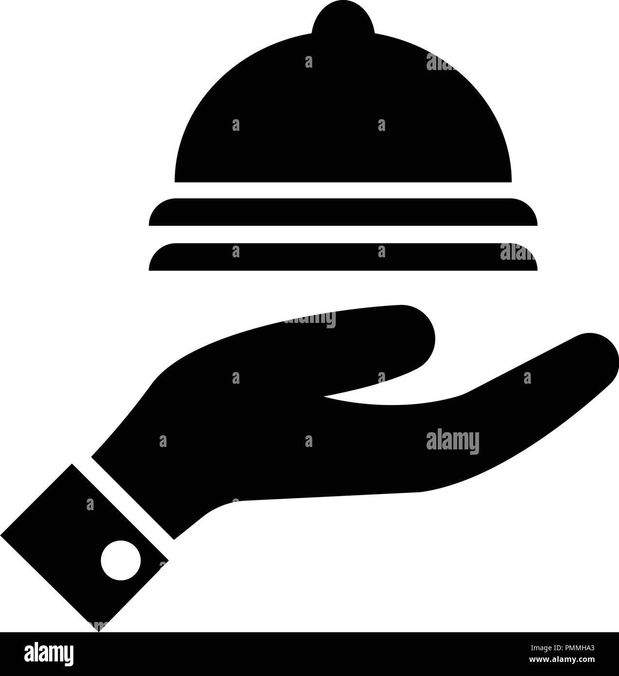 Serve food - icon vector black Stock Vector Image & Art - Alamy