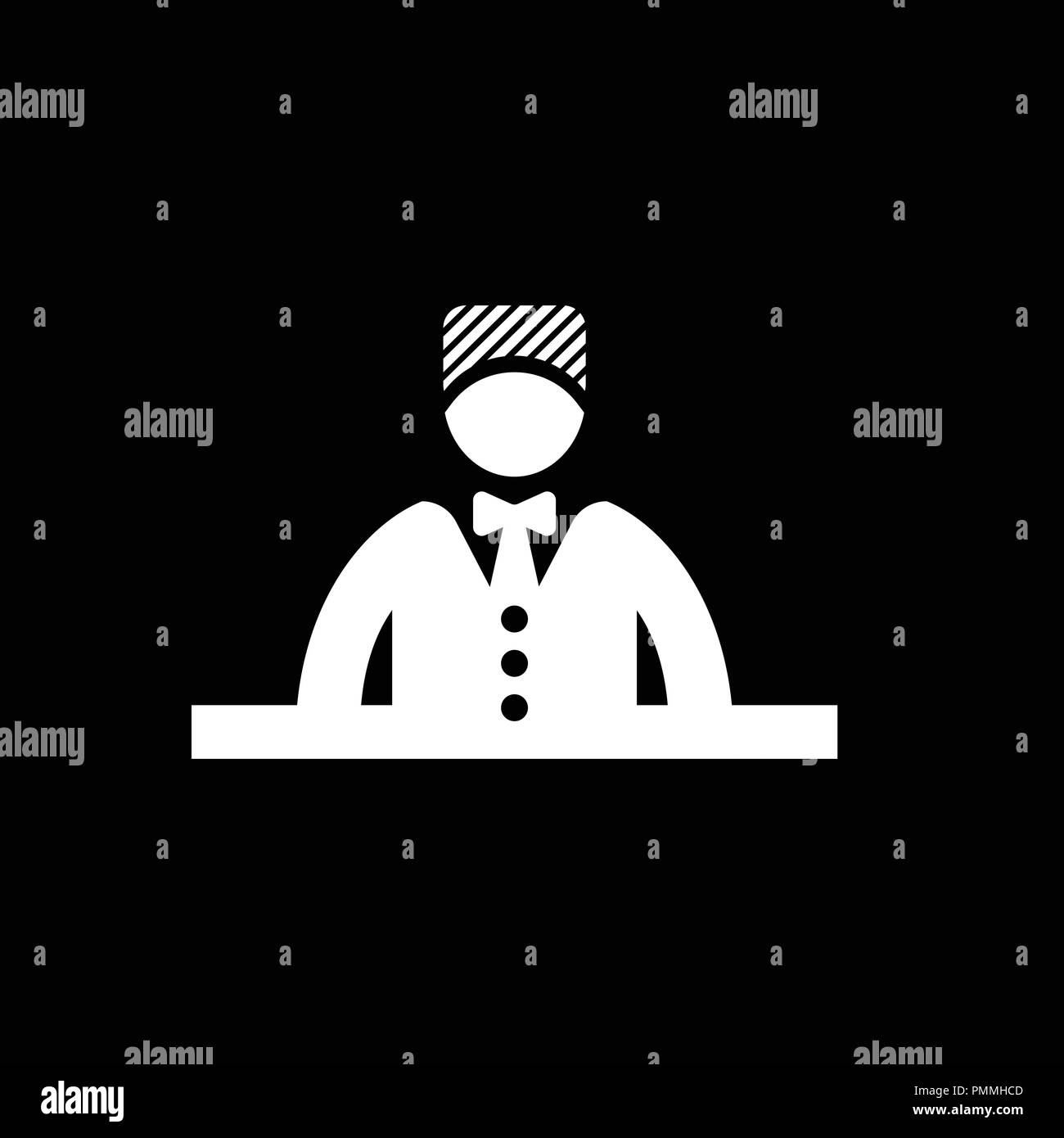 Hotel services boy icon vector white Stock Vector Image & Art - Alamy