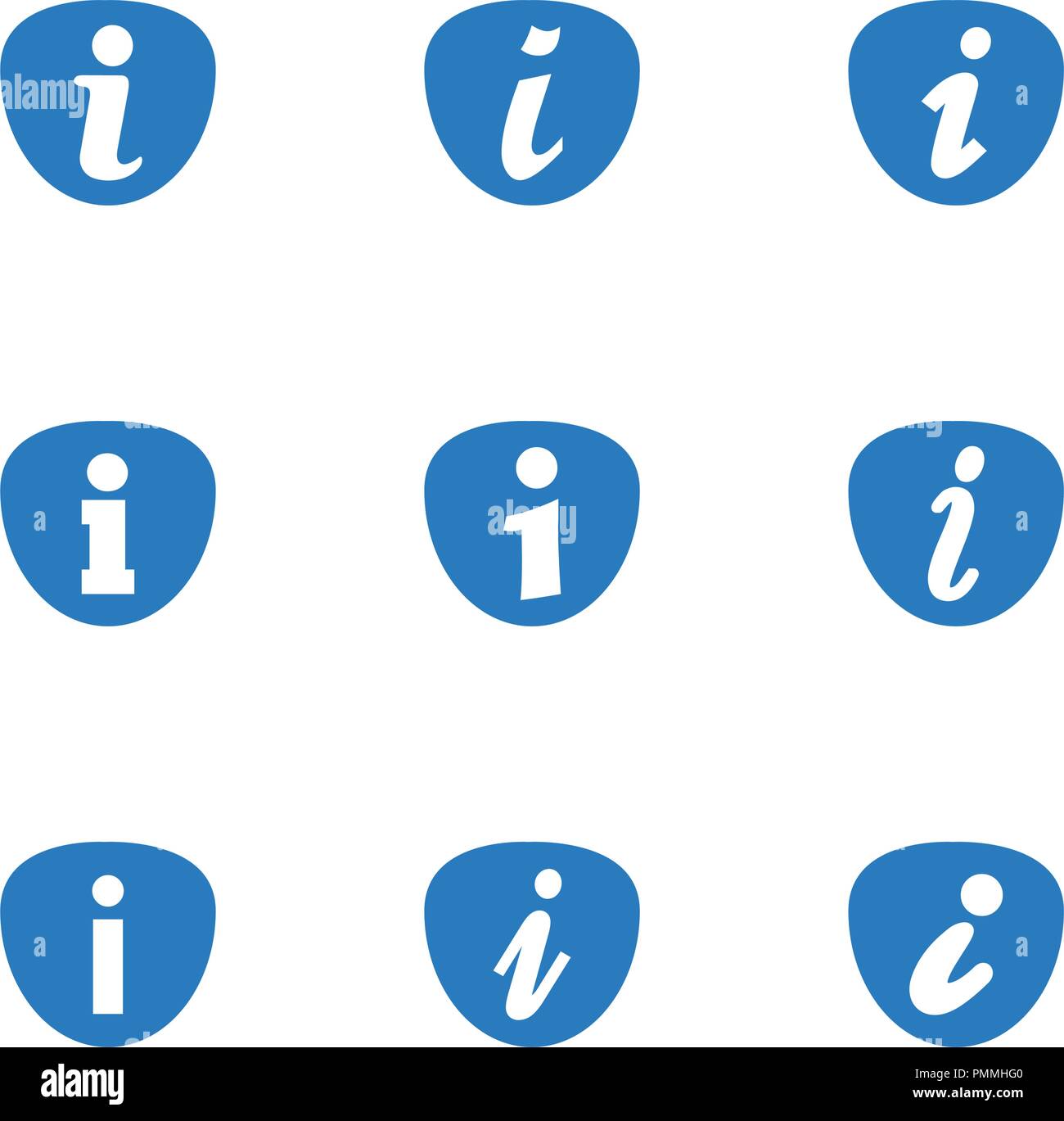 Information icons glyph style set - vector blue Stock Vector Image ...