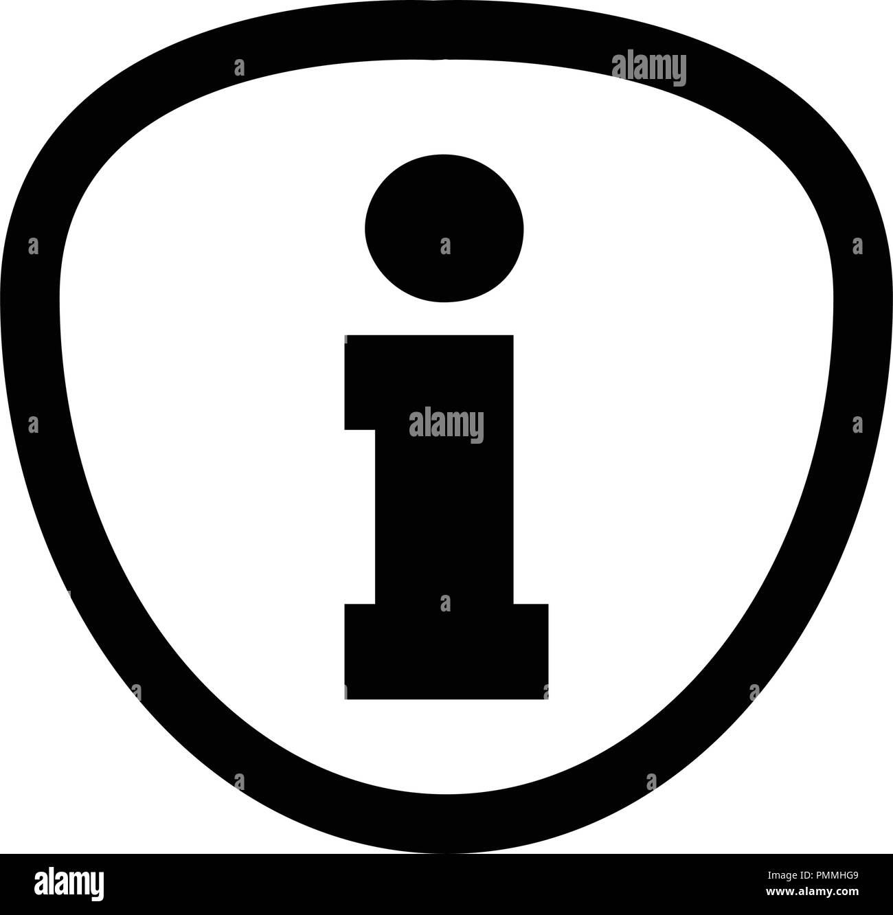 Information sign line art icon - isolated - Flat design vector Stock ...