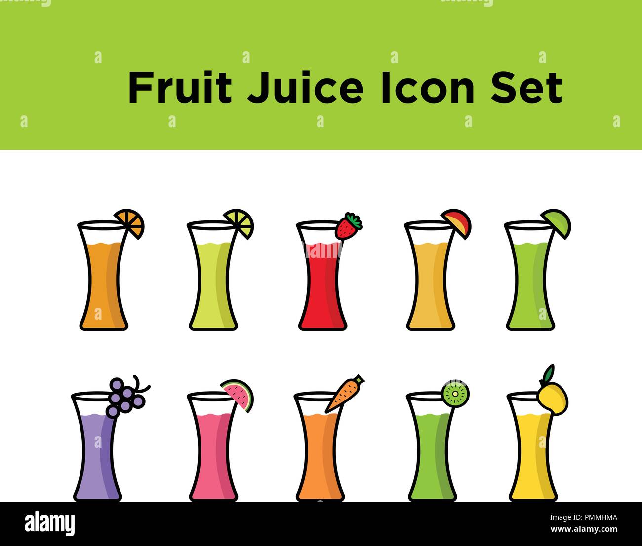 Fruit juice icons vector set Stock Vector Image & Art - Alamy