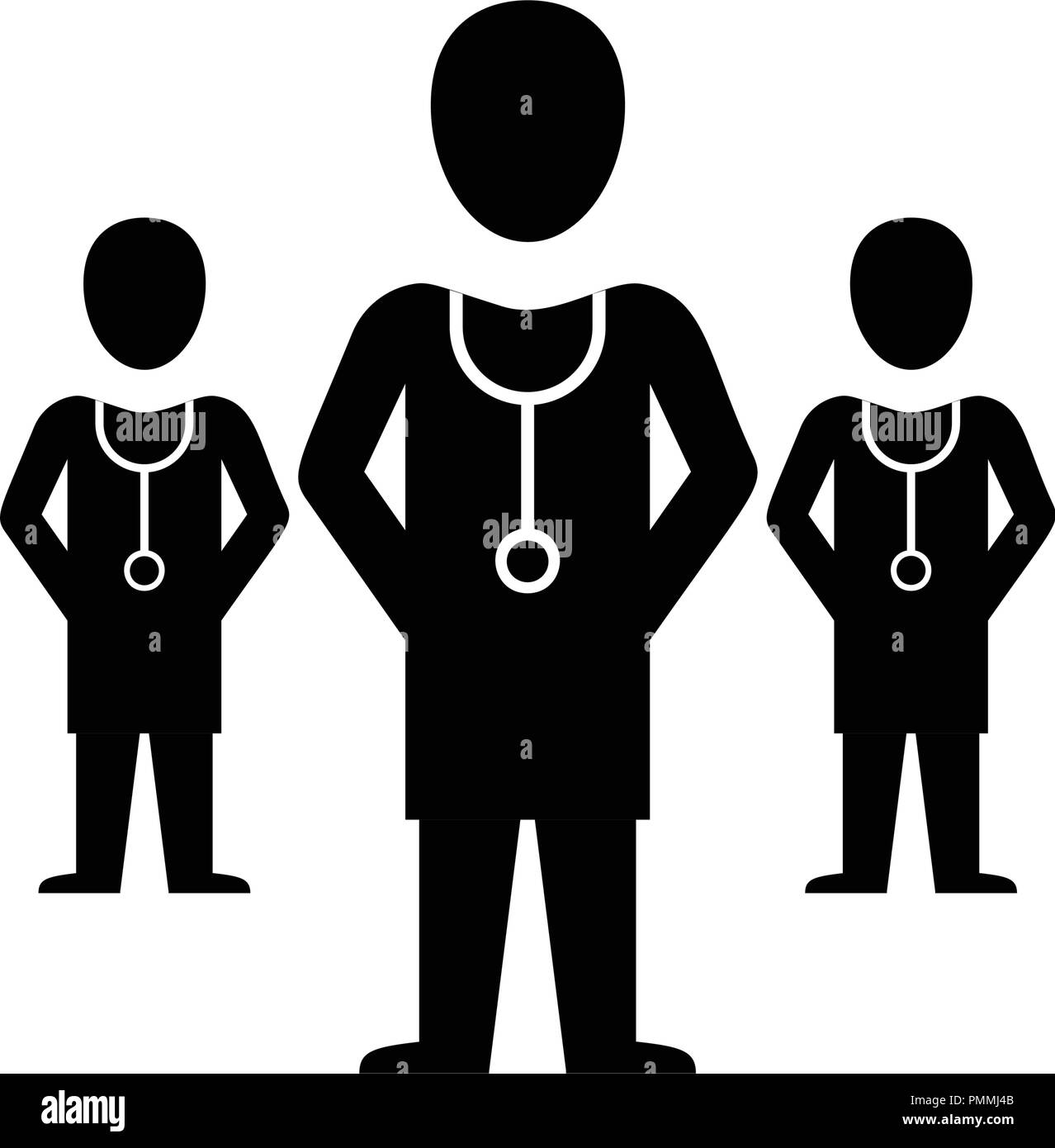 Doctor Team Vector Icon Black Stock Vector Image & Art - Alamy