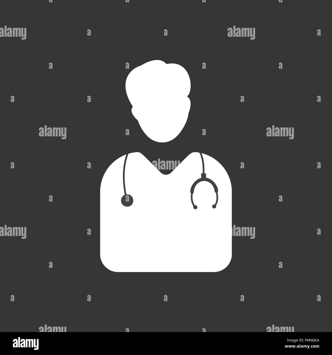 Doctor Icon White Stock Vector Image & Art - Alamy