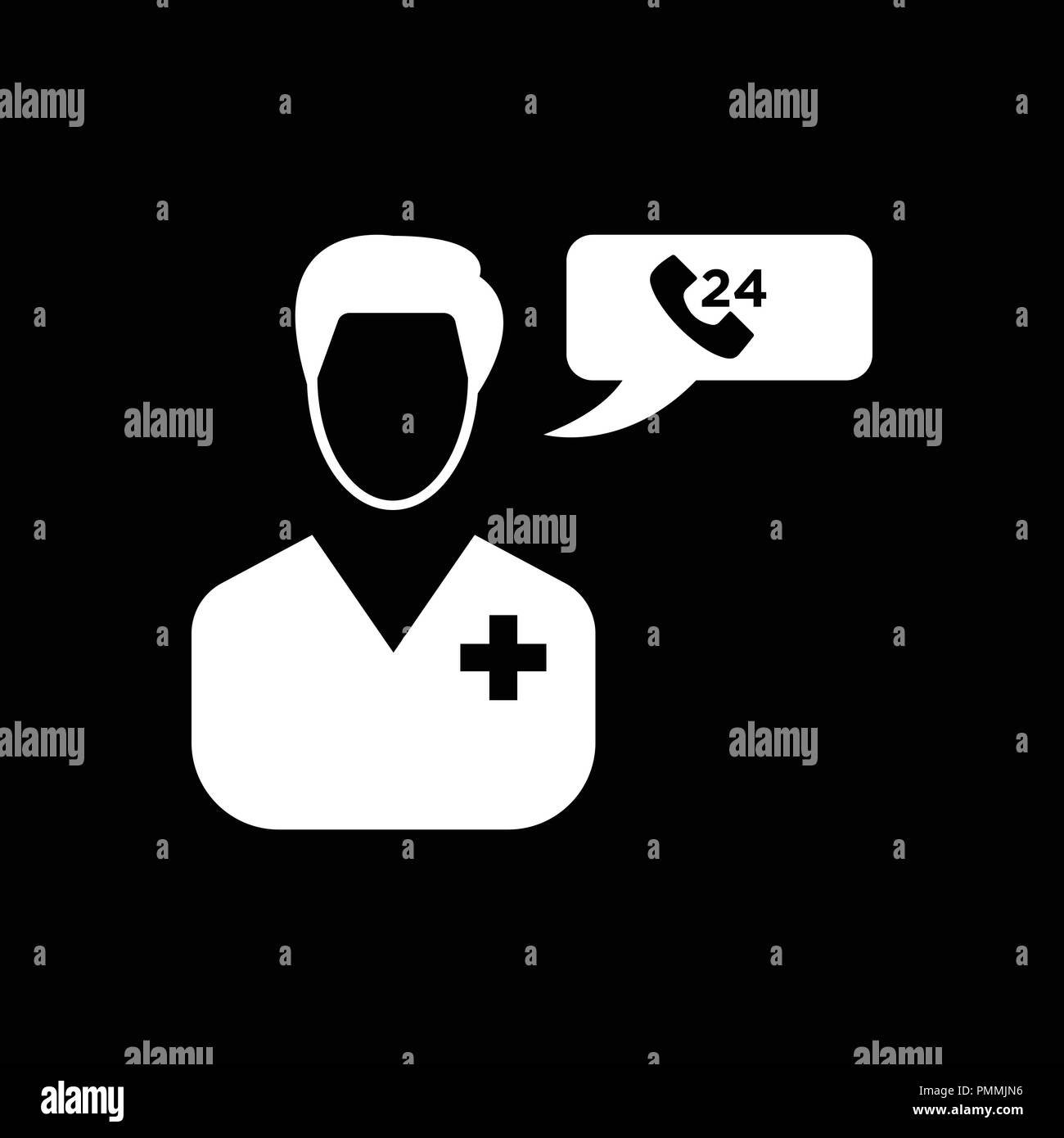 Medical Doctor Support Icon White Stock Vector Image & Art - Alamy