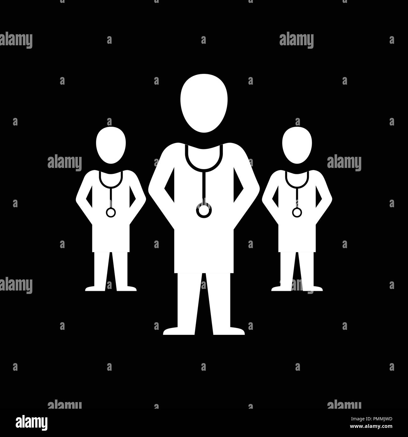 Doctor Team Vector Icon White Stock Vector Image & Art - Alamy