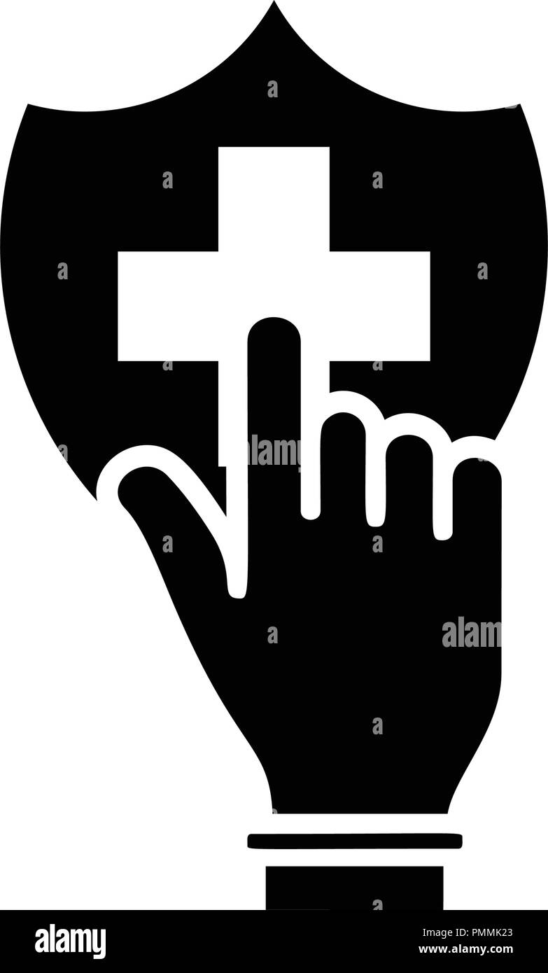 Touch Medical Sign Icon - Vector black Stock Vector Image & Art - Alamy